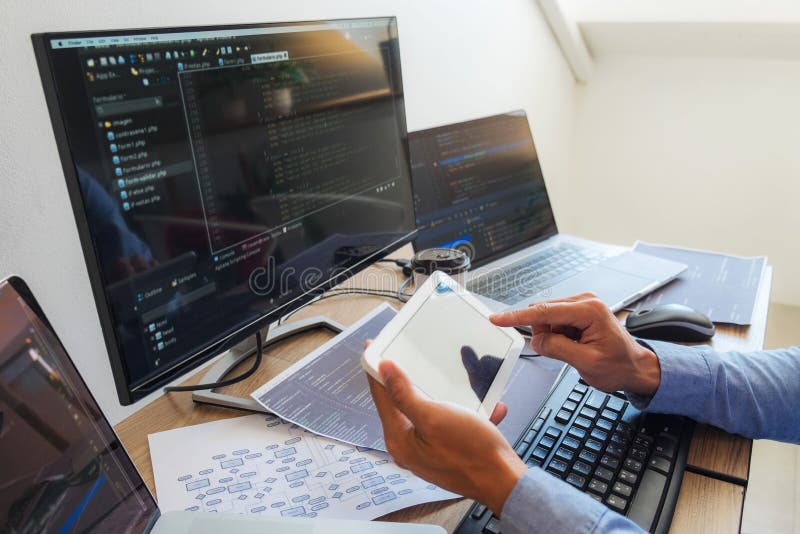 Programmers Working In Programming Programmer Developer And Coding Technology Website Design
