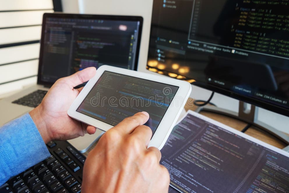 Programmers Working in Programming Programmer, Developer and Coding Technology Website Design ...