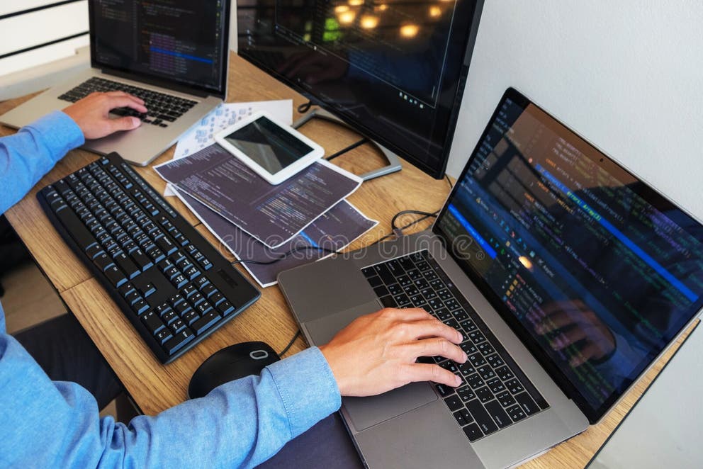 Programmers Working in Programming Programmer, Developer and Coding Technology Website Design ...