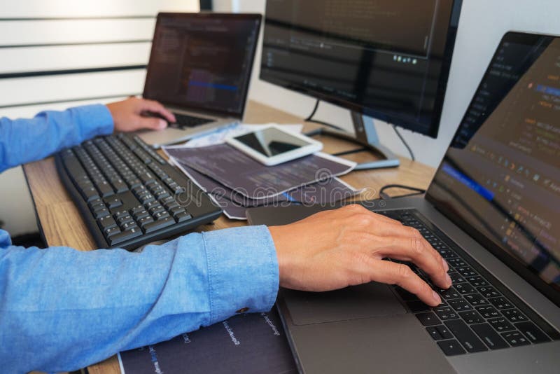 Programmers Working In Programming Programmer Developer And Coding Technology Website Design