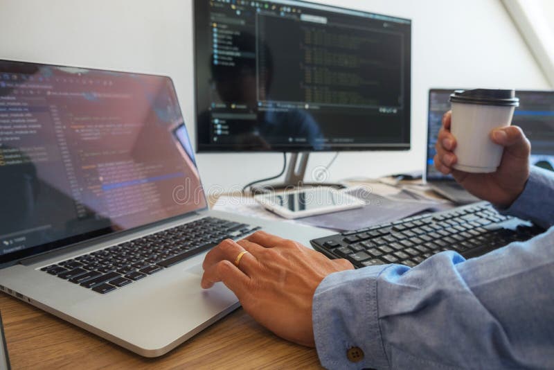 Programmers Working In Programming Programmer Developer And Coding Technology Website Design