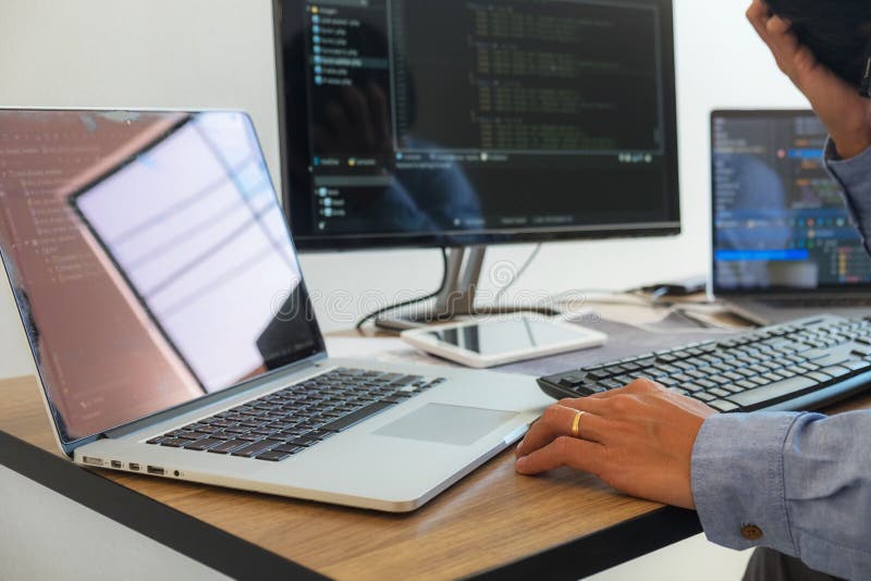 Programmers Working In Programming Programmer Developer And Coding Technology Website Design