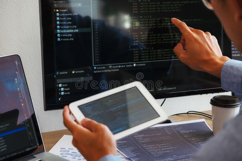 Programmers Working In Programming Programmer Developer And Coding Technology Website Design