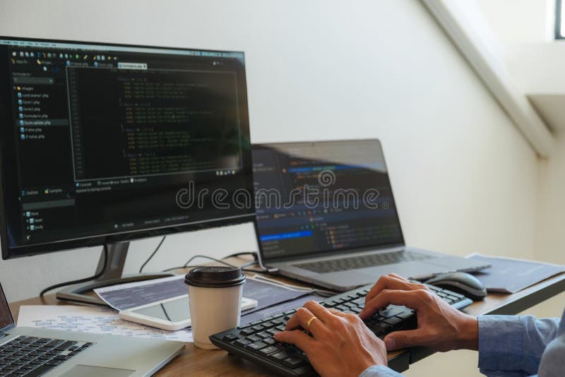 Programmers Working in Programming Programmer, Developer and Coding Technology Website Design ...