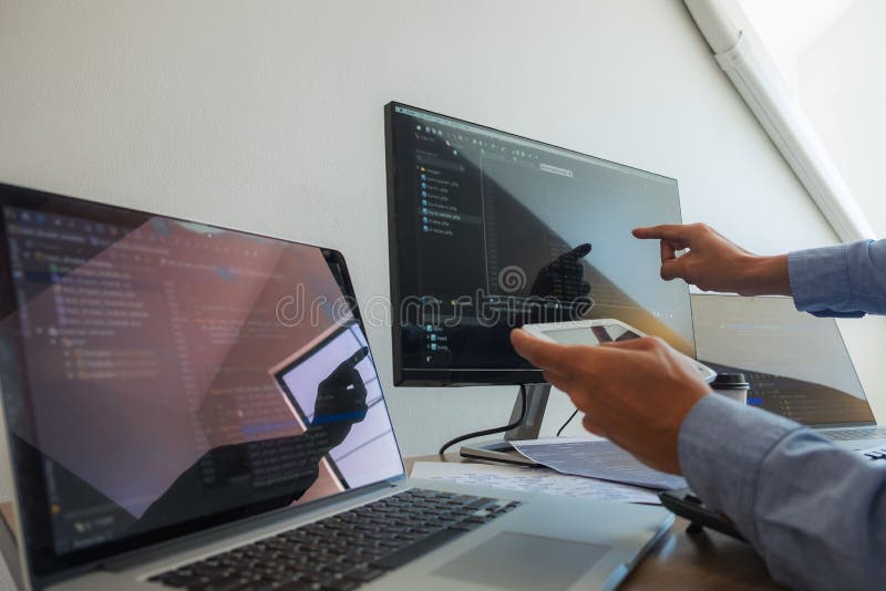 Programmers Working In Programming Programmer Developer And Coding Technology Website Design