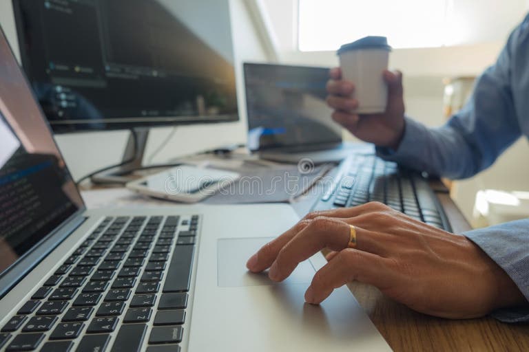 Programmers Working in Programming Programmer, Developer and Coding Technology Website Design ...