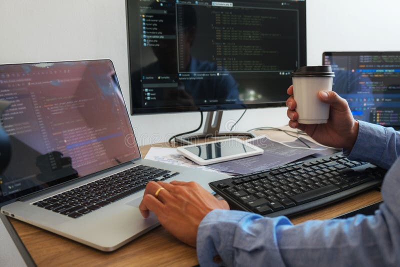 Programmers Working In Programming Programmer Developer And Coding Technology Website Design 1303