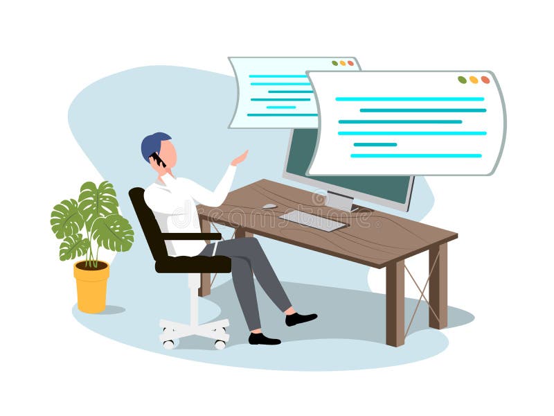 Programmers working vector stock vector. Illustration of business ...
