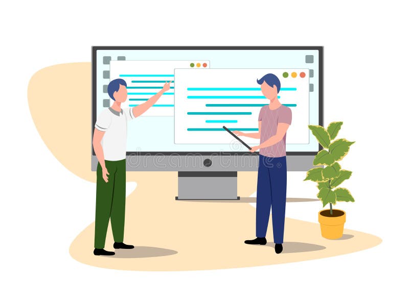 Programmers working vector stock vector. Illustration of business ...