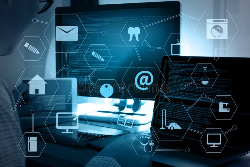 Programmiercode Abstrakter Technologie-Hintergrund Entwickler Programmierung Und Codierung ...