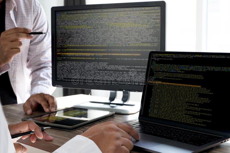 Programmiercode Abstrakter Technologie Hintergrund Entwickler Programmierung Und Codierung