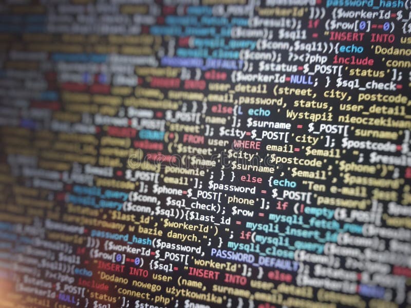 Programmieren Von Php Auf Laptop Bildschirm Programmcode Php Html Css Der Website Computercode