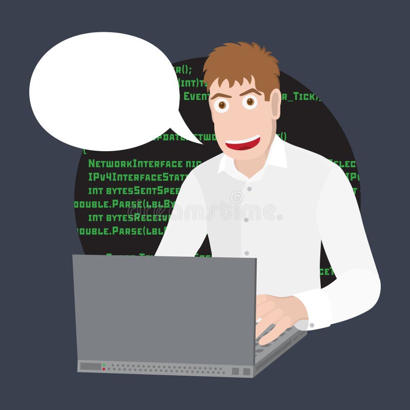 Programmierer Oder Entwickler Mit Laptop Programmierungs-Software Oder ...