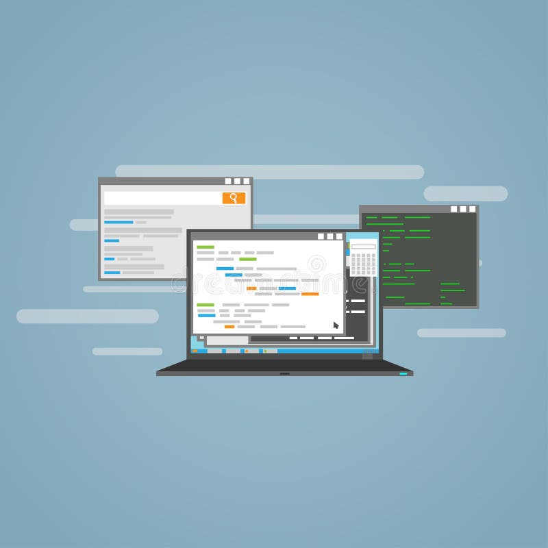 Programmierung Und Entwicklung Vektor Abbildung - Illustration von ...