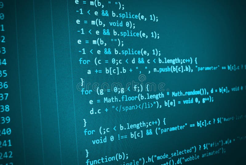 Programmierungskodierungsquellcodeschirm Stockbild - Bild von ...
