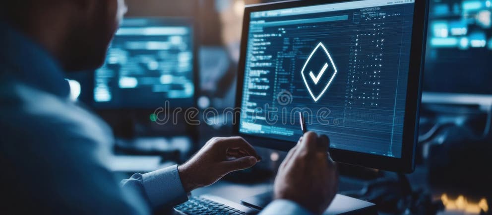 Programming Activities In A Modern Tech Workspace Showcasing Coding On A Computer Screen With A
