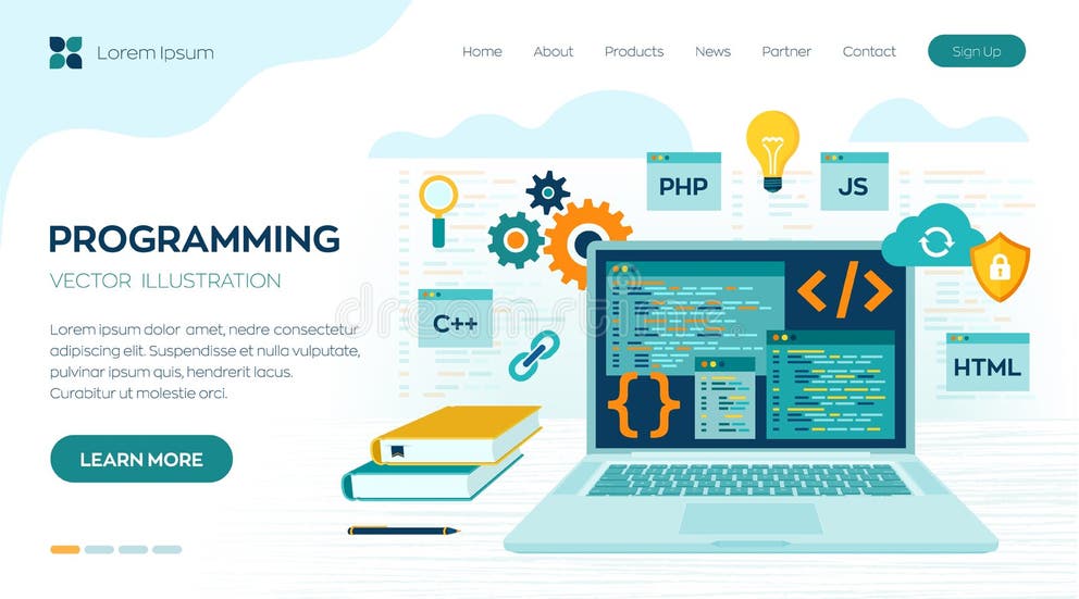 Programming Banner, Coding, Best Programming Languages. Development and ...
