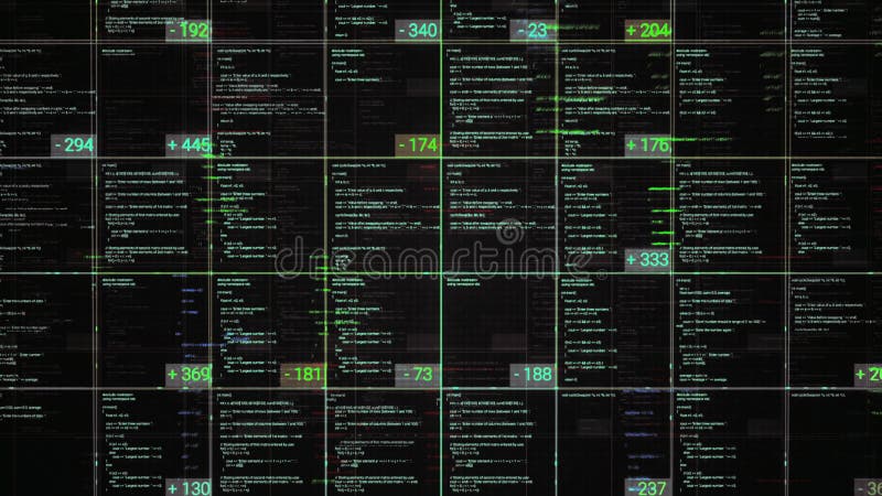 Programming Blocks Of Code On Black Background Seamless Loop Animation Abstract Computer