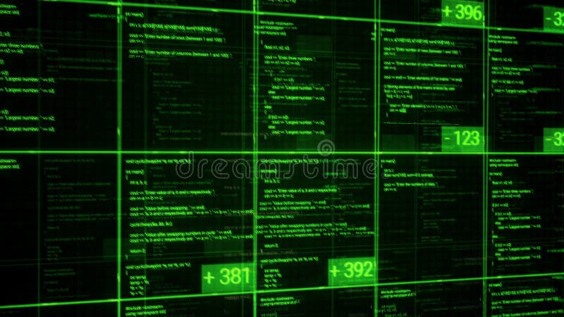 Programming Blocks Of Code On Black Background Seamless Loop Animation Abstract Computer