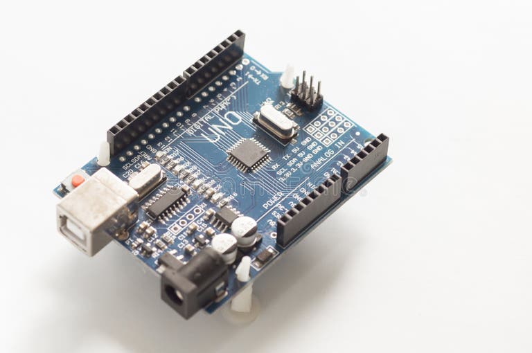 Programming Board of Arduino UNO in Blue Colour Isolated in White ...
