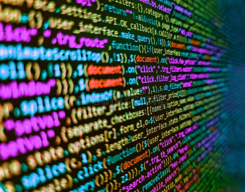 Programming Code Abstract Background Screen Of Software Matrix Byte Of Binary Data Rian Code