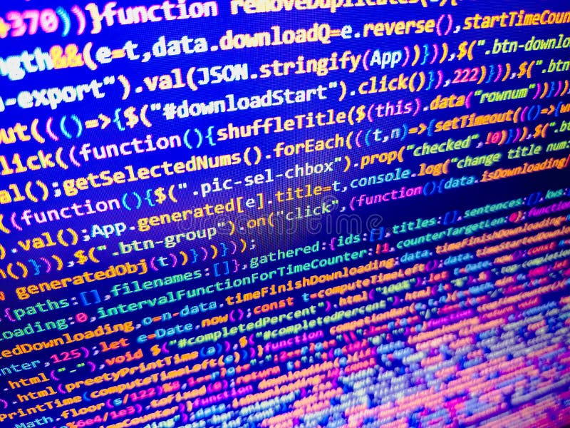 Programming Code Abstract Screen of Software Developer. Stock Image ...