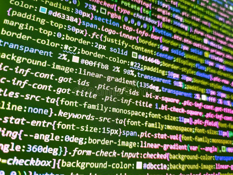 Programming Code Abstract Sc Computer Script Coding Source Code On Desktop Monitor Photo Of