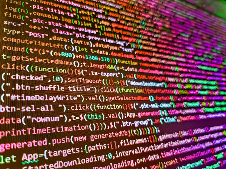 Programming Code Abstract Screen of Software Developer. it Business. Developer Working on ...