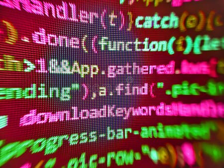 Programming Code Abstract Screen of Software Developer. Software Developer Programming Code on ...