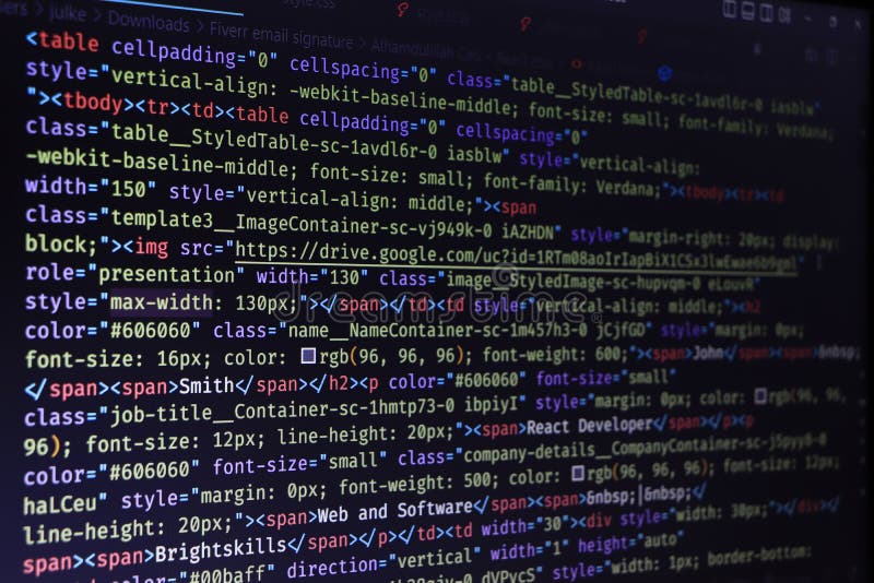 Software Source Code Programming Code Programming Code On Computer Screen Developer Working