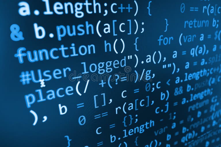 Programming Code Abstract Screen of Software Developer. Stock Image ...
