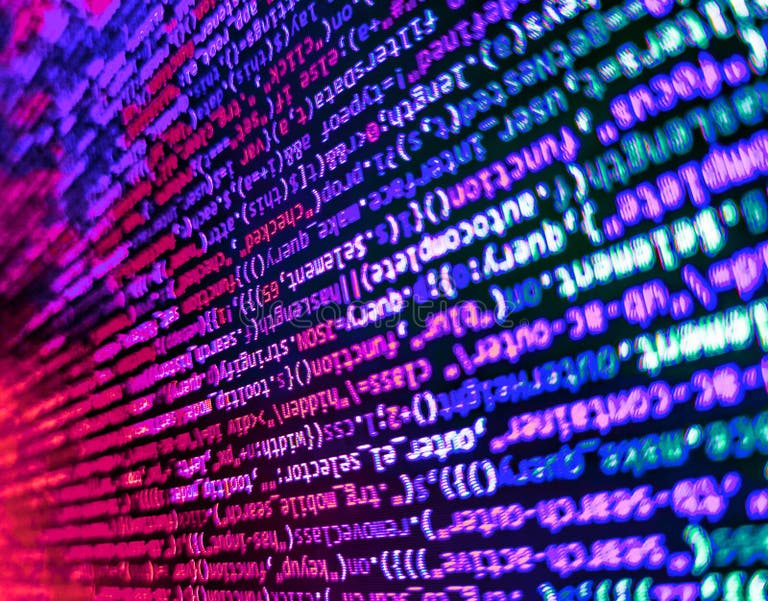 Programming Code Abstract Screen of Software Developer. Creative Js HTML5 Closeup Set on ...