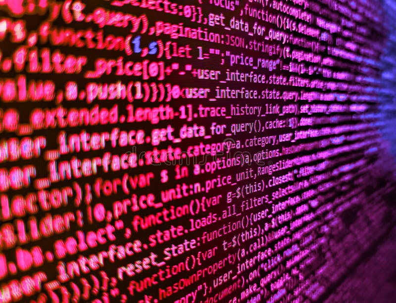 Programming Code Abstract Screen Of Software Developer Programming Source Code Abstract Screen