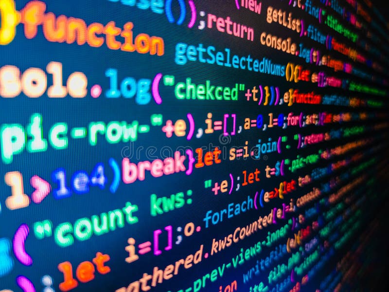 Programming Code Abstract Screen of Software Developer. Stock Image ...