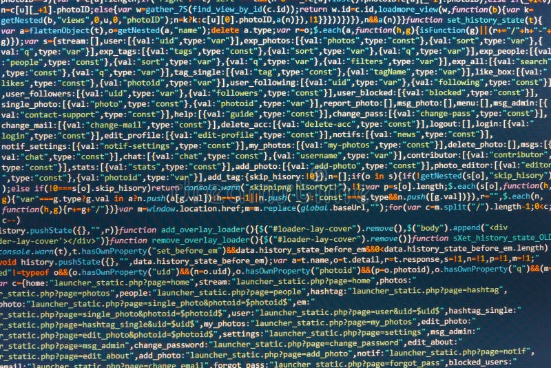 Programming Code Abstract Screen of Software Developer. Stock Image ...