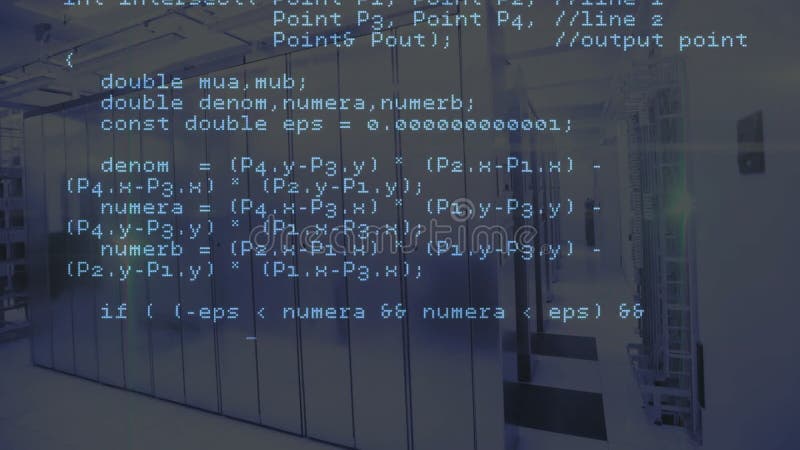 Programming Code Animating Over Modern Data Center Servers In High Tech