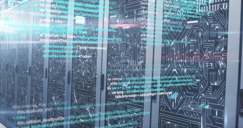 Programming Code Animation Over Server Racks in Data Center Stock Footage - Video of code, room ...