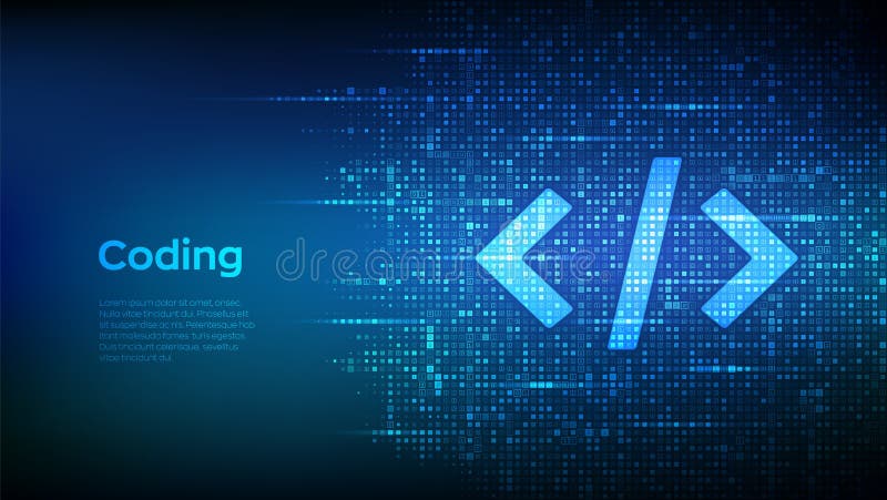 Programming Code Icon 3d Low Polygonal Abstract Programming Code Symbol In Hand Coding Or