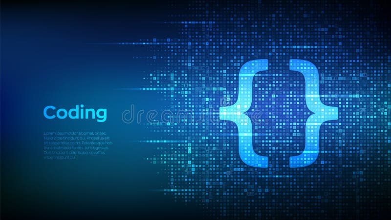 Programming Code Coding Or Hacker Background Programming Code Icon Made With Binary Code Stock