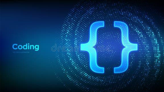 Programming Code. Coding or Hacker Background. Programming Code Icon ...