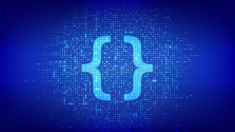 Programming Code Coding Or Hacker Background Programming Code Icon Made With Binary Code Stock