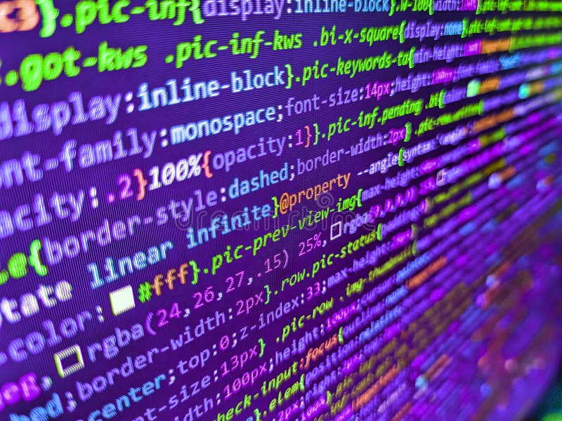 Programming Code On Computer Monitor Code On Dark Background Abstract Technology Background