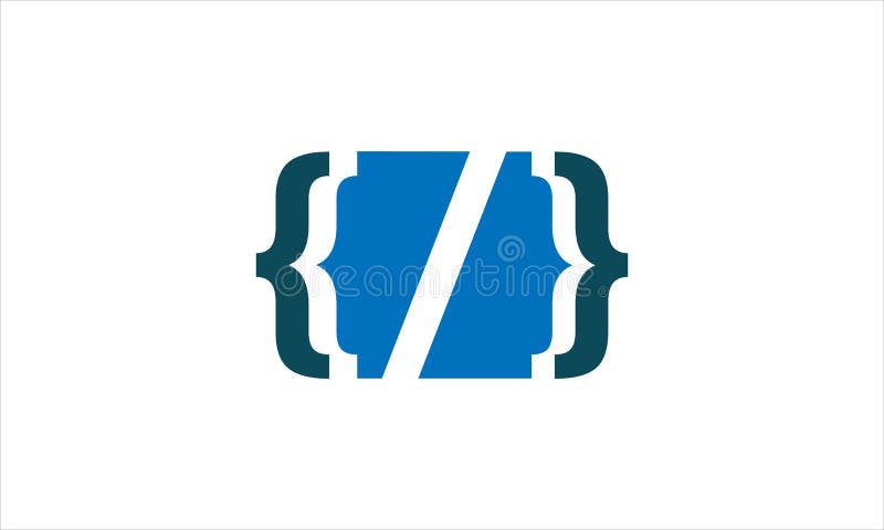 Programming Code and Computer Monitor Logo Template. Coding School Vector Design Stock ...