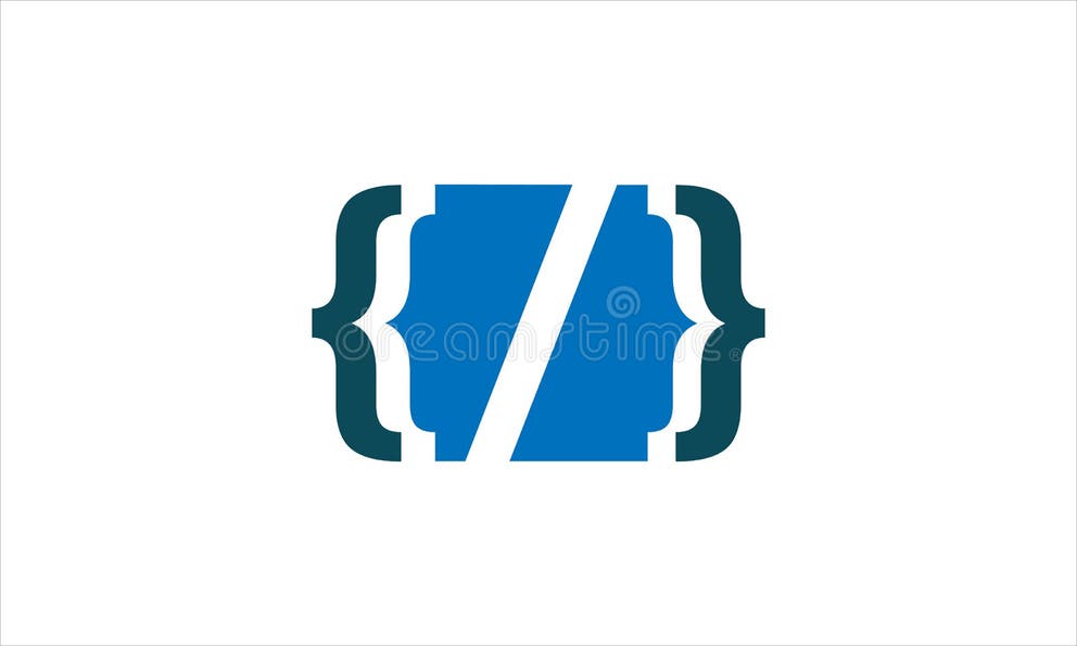 Programming Code and Computer Monitor Logo Template. Coding School Vector Design Stock ...