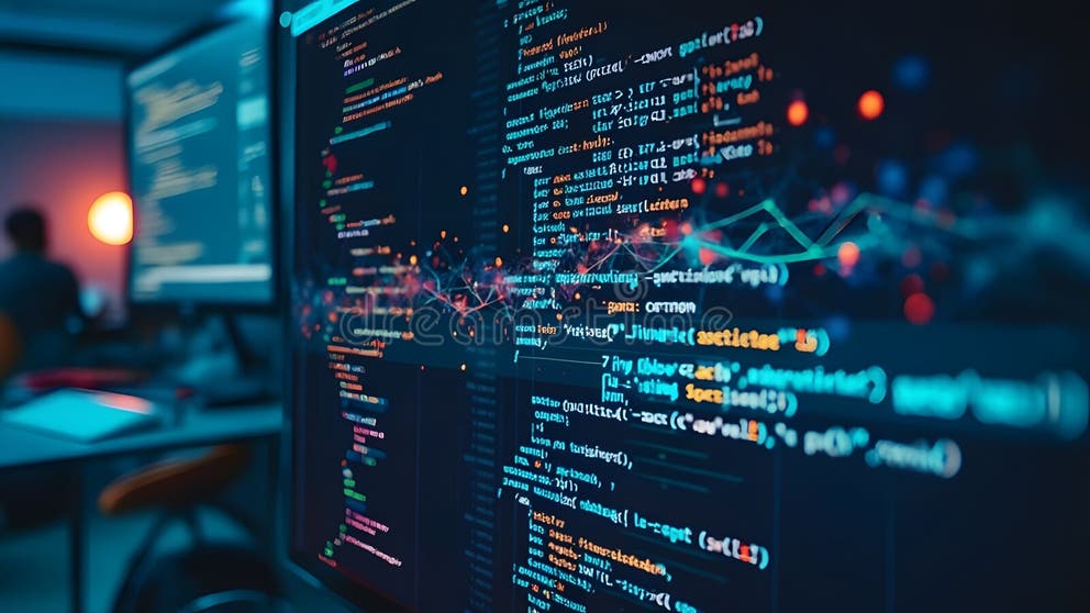 Programming Code on a Computer Monitor. Software Development and Coding Concept Stock ...