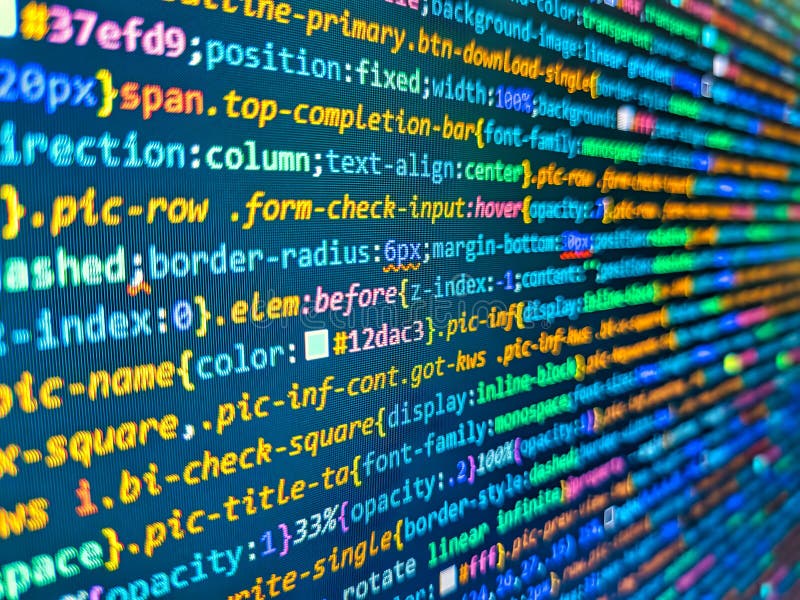 Programming Code On Computer Screen Abstract Computer Script Code Project Managers Work New