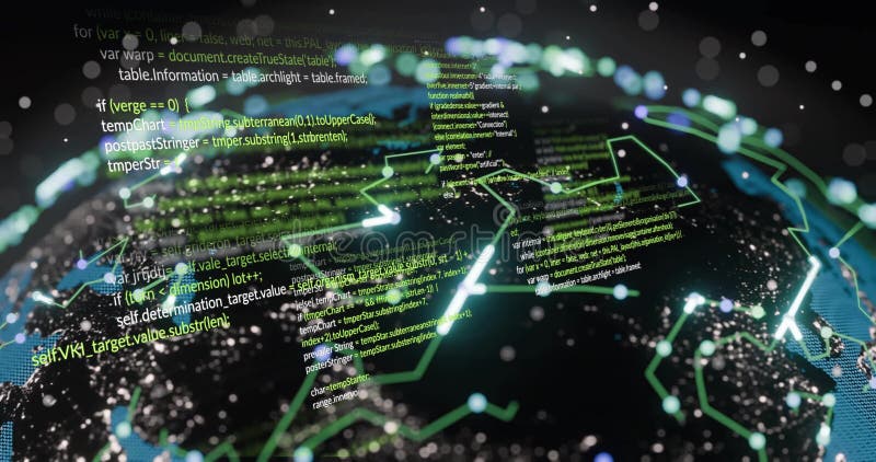 Programming Code and Data Flow Animation Over Digital Network Connections Stock Video - Video of ...