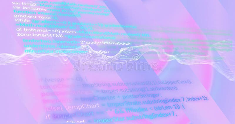 Programming Code and Data Wave Animation Over Abstract Purple Background Stock Video - Video of ...