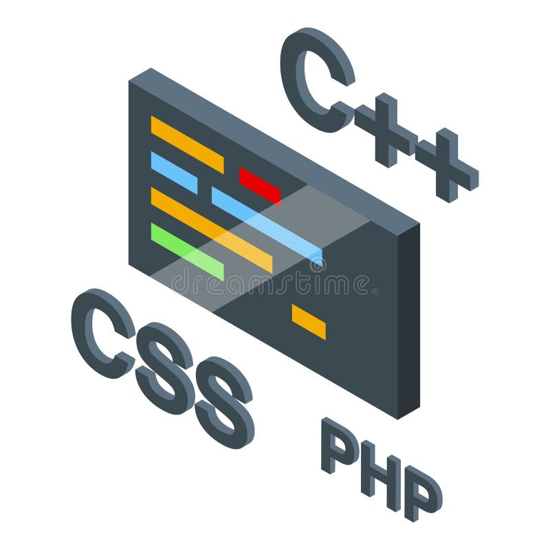 Programming Code Developing With Css Php C Plus Plus Languages Stock Vector Illustration Of