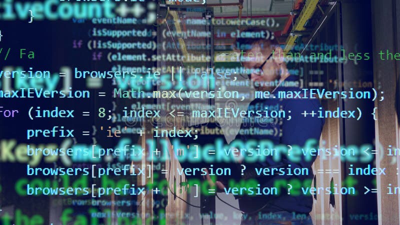 Computer Engineer Works at a Cryptocurrency Mining Farm. Stock Video ...